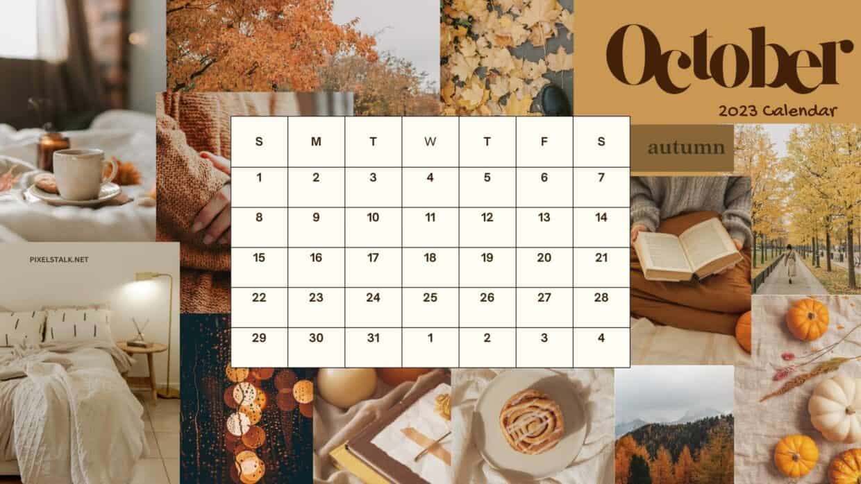 October 2023 Calendar Desktop Wallpapers - PixelsTalk