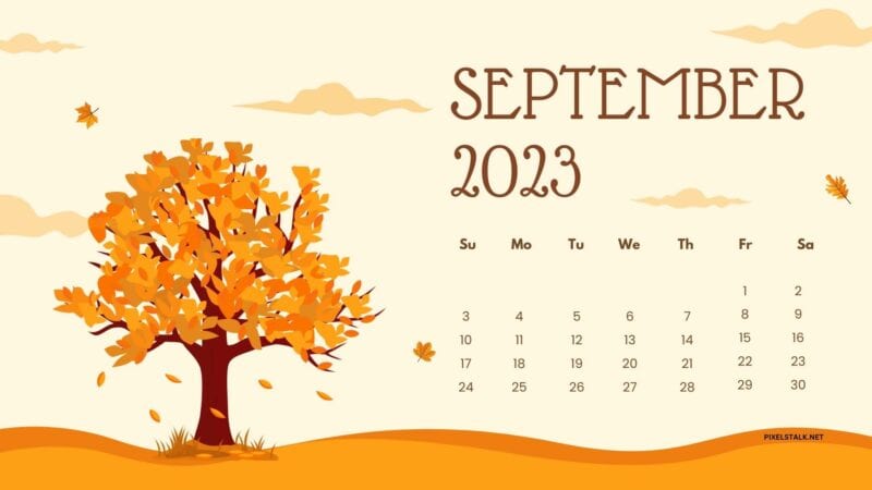 September 2023 Calendar Desktop Wallpapers - PixelsTalk