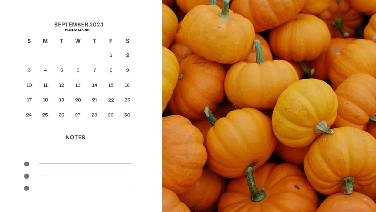September 2023 Calendar Desktop Wallpapers - PixelsTalk