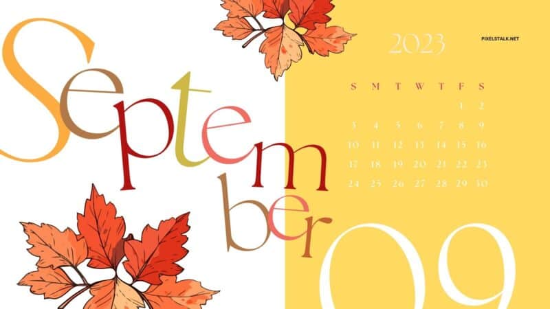 September 2023 Calendar Desktop Wallpapers - PixelsTalk