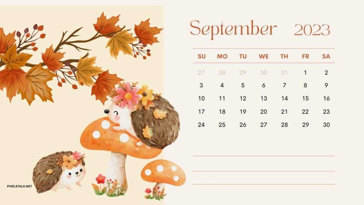 September 2023 Calendar Desktop Wallpapers - PixelsTalk