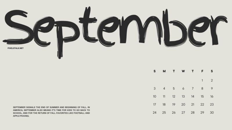 September 2023 Calendar Desktop Wallpapers - PixelsTalk