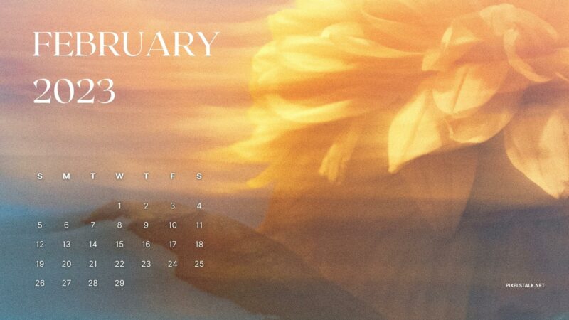 February 2023 Calendar Background for Desktop - PixelsTalk