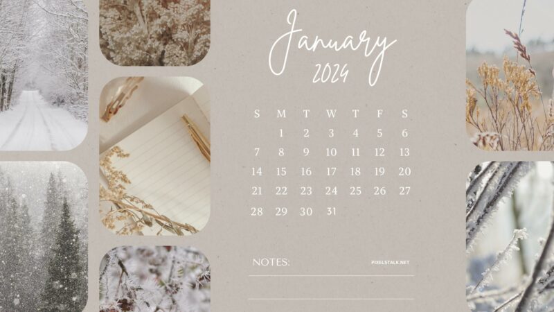 January 2024 Calendar Desktop Wallpapers - PixelsTalk