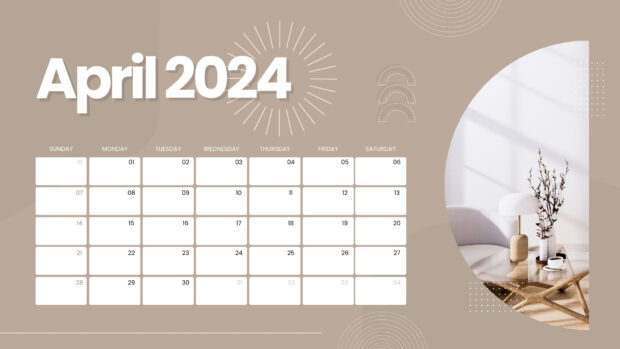 April 2024 Calendar Desktop Wallpapers - PixelsTalk