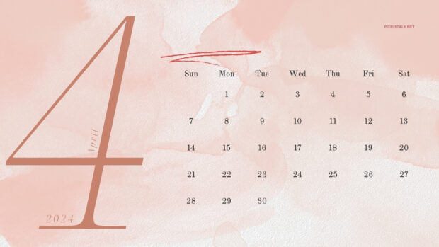 April 2024 Calendar Desktop Wallpapers - PixelsTalk