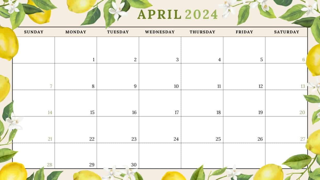 April 2024 Calendar Desktop Wallpapers - PixelsTalk