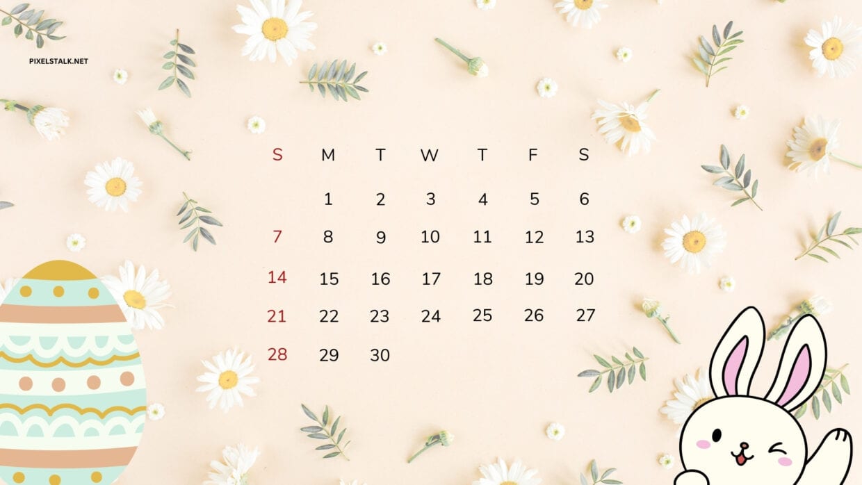 April 2024 Calendar Desktop Wallpapers - PixelsTalk