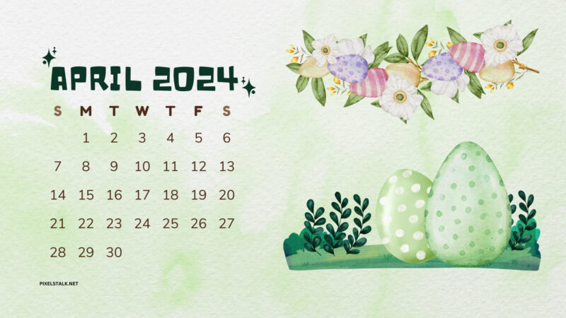 April 2024 Calendar Desktop Wallpapers - PixelsTalk
