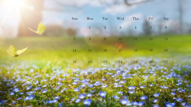 April 2024 Calendar Desktop Wallpapers - PixelsTalk