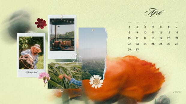 April 2024 Calendar Desktop Wallpapers - PixelsTalk