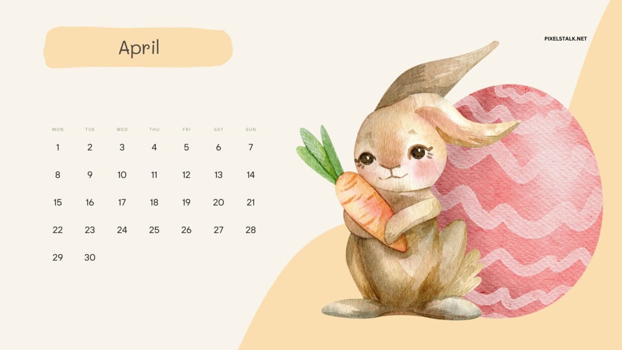 April 2024 Calendar Desktop Wallpapers - PixelsTalk