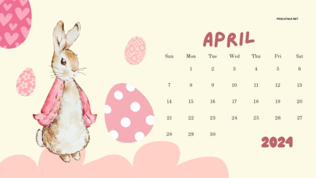 April 2024 Calendar Desktop Wallpapers - PixelsTalk