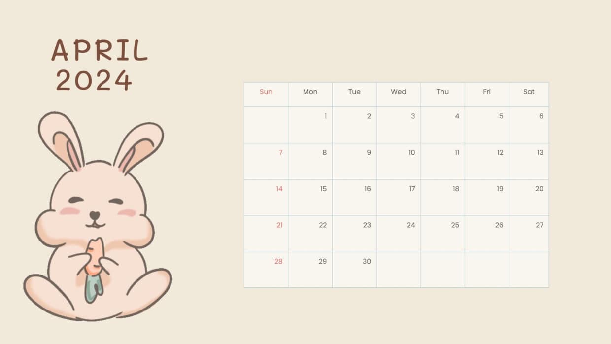April 2024 Calendar Desktop Wallpapers - PixelsTalk