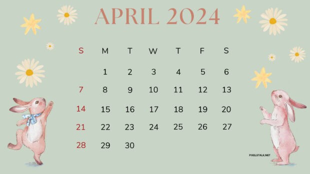 April 2024 Calendar Desktop Wallpapers - PixelsTalk