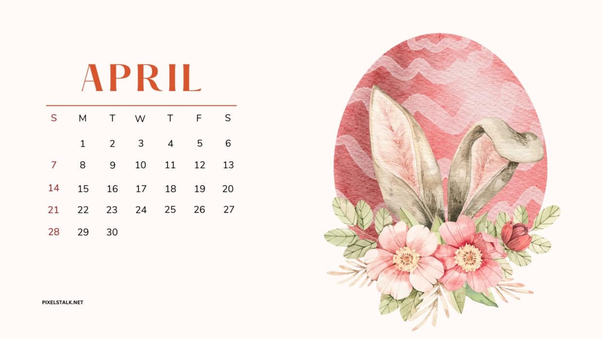 April 2024 Calendar Desktop Wallpapers - PixelsTalk