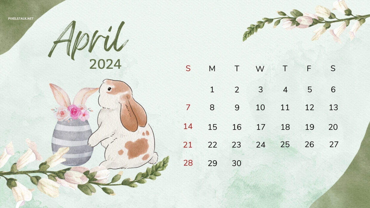 April 2024 Calendar Desktop Wallpapers - PixelsTalk