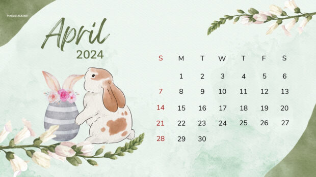 April 2024 Calendar Desktop Wallpapers - PixelsTalk