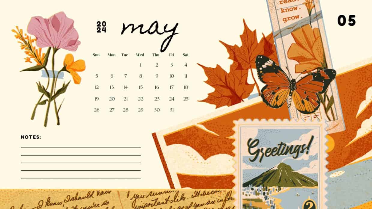 May 2024 Calendar Desktop Wallpapers - PixelsTalk