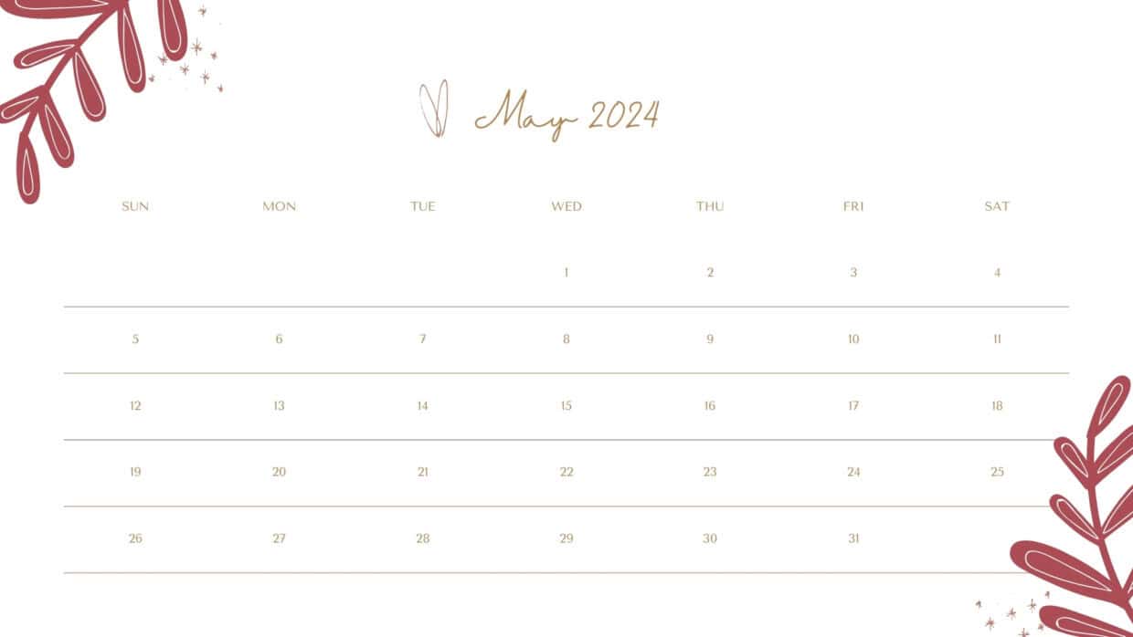 May 2024 Backgrounds for Desktop Calendar - PixelsTalk