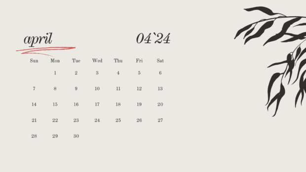 April 2024 Calendar Desktop Wallpapers - PixelsTalk