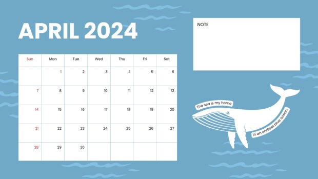 April 2024 Calendar Desktop Wallpapers - PixelsTalk