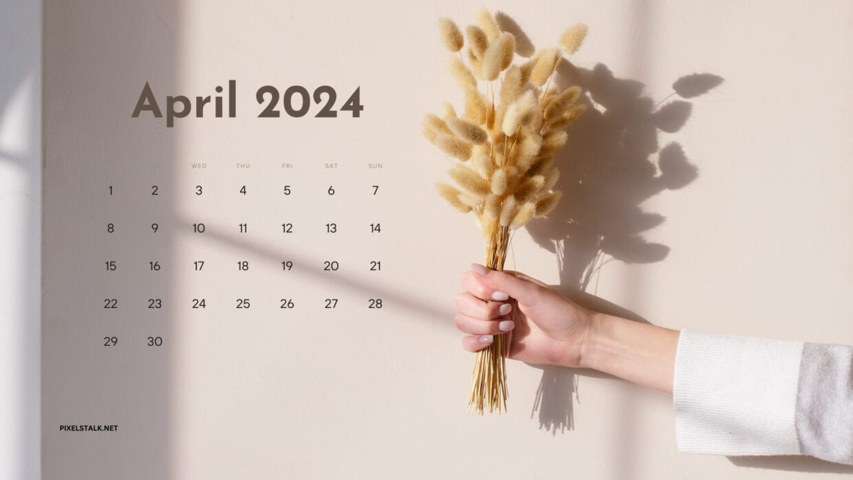 April 2024 Calendar Desktop Wallpapers - PixelsTalk