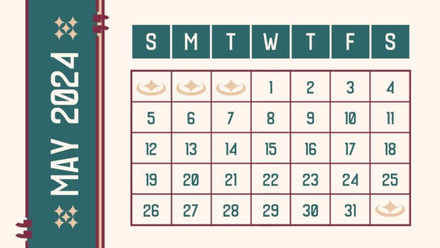 May 2024 Calendar Desktop Wallpapers - PixelsTalk