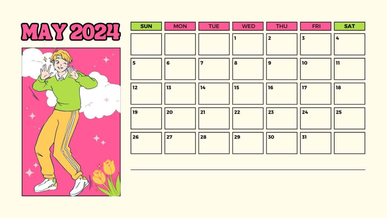 May 2024 Calendar Desktop Wallpapers - PixelsTalk