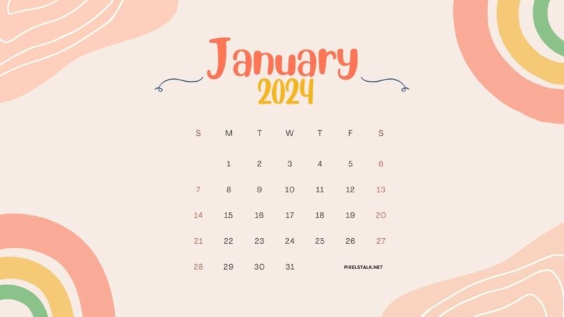 January 2024 Calendar Wallpapers HD - PixelsTalk