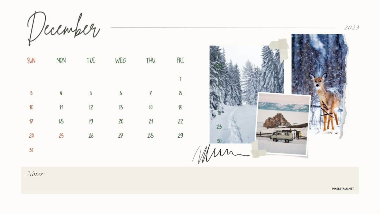 December 2023 Calendar Backgrounds for Desktop - PixelsTalk