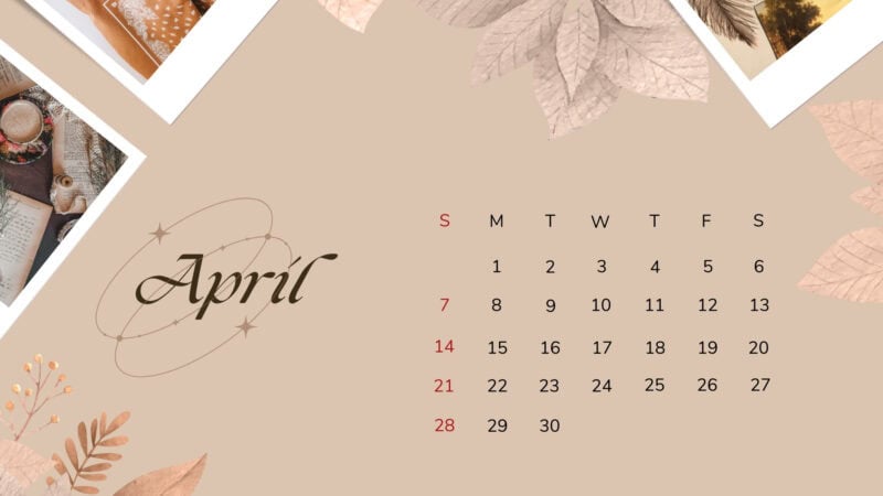April 2024 Calendar Desktop Wallpapers - PixelsTalk