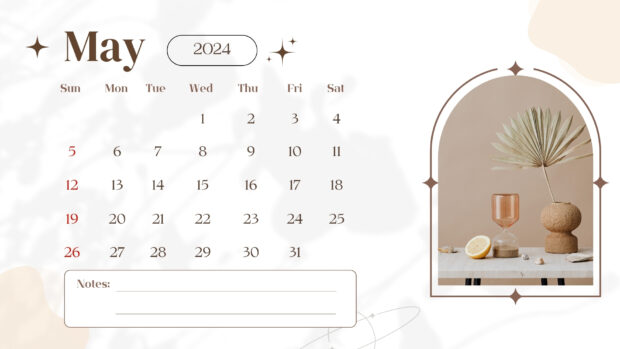 May 2024 Calendar Desktop Wallpapers - PixelsTalk