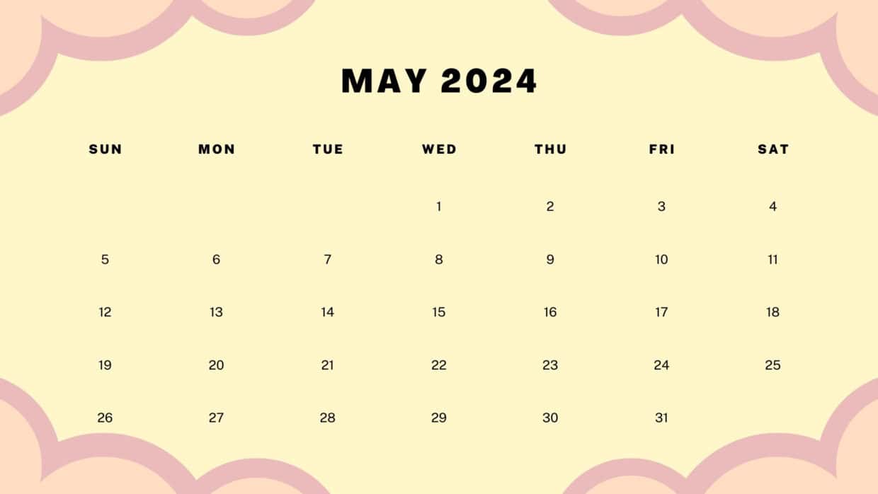 May 2024 Calendar Desktop Wallpapers - PixelsTalk