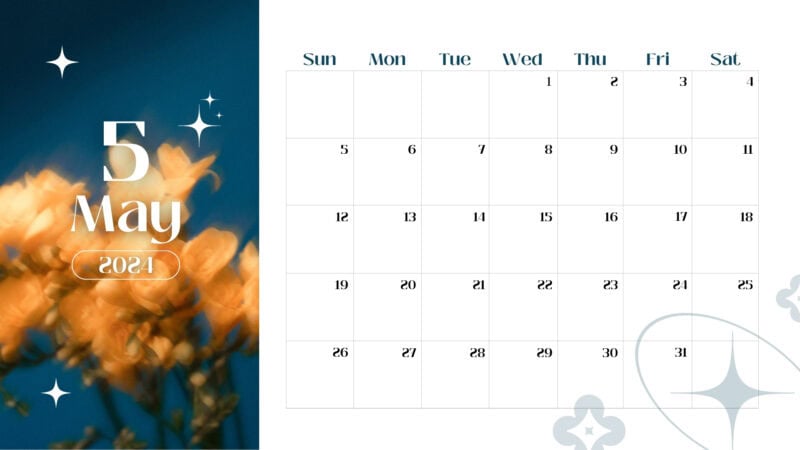 May 2024 Calendar Desktop Wallpapers - PixelsTalk