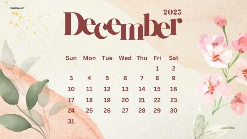 December 2023 Calendar Backgrounds for Desktop - PixelsTalk