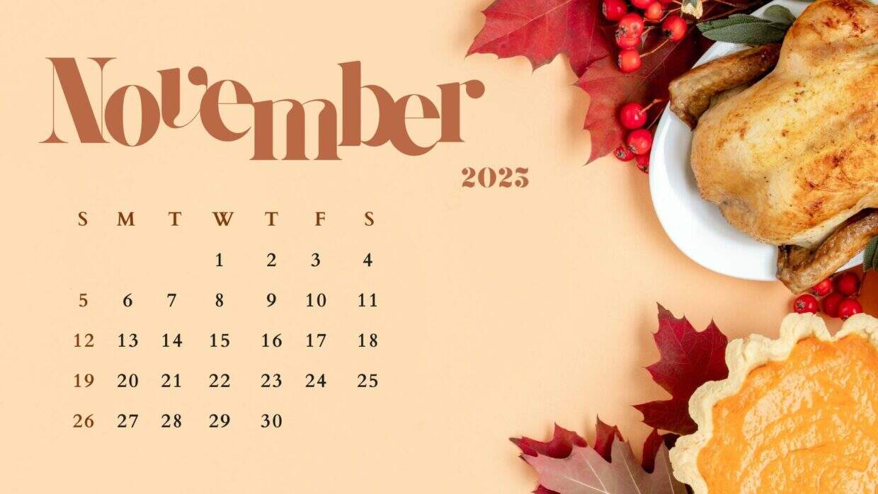 November 2023 Calendar Desktop Wallpapers - PixelsTalk