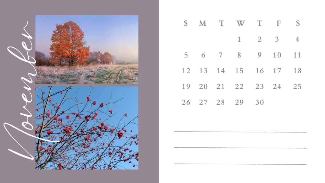 November 2023 Calendar Desktop Wallpapers - PixelsTalk