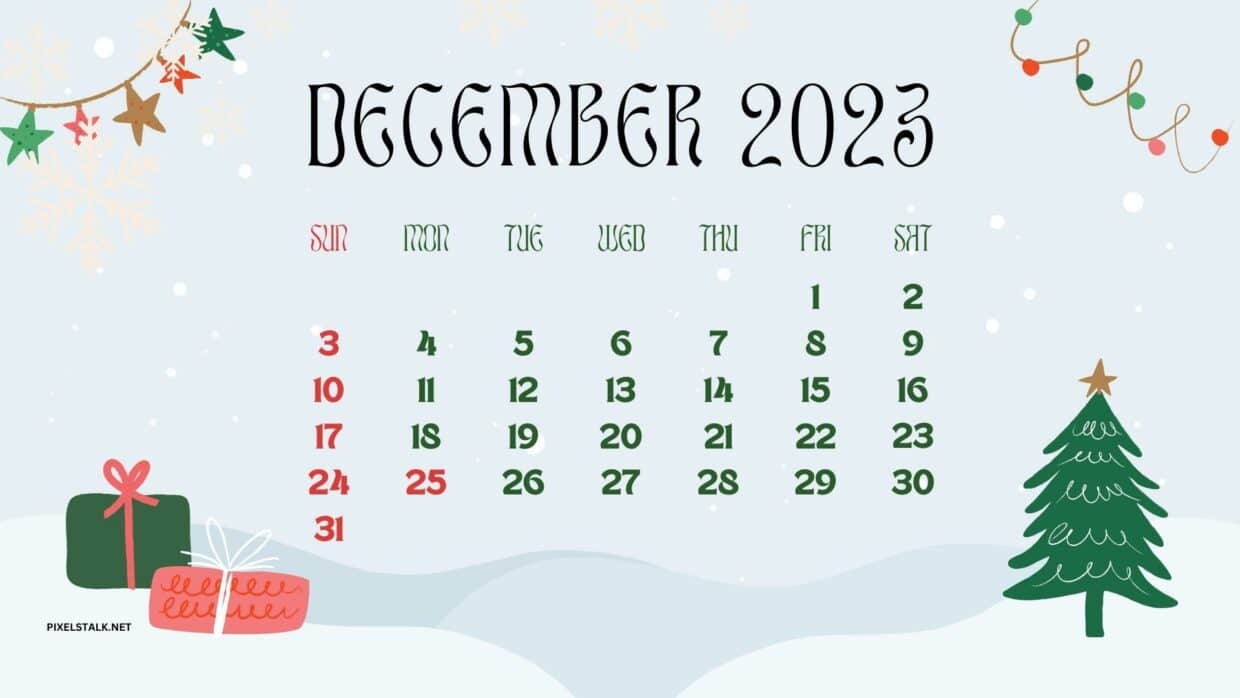 December 2023 Calendar Desktop Wallpapers - PixelsTalk