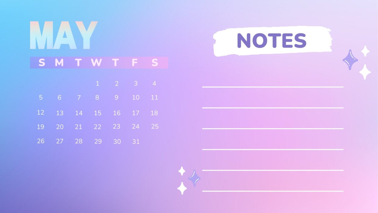 May 2024 Calendar Wallpapers - PixelsTalk