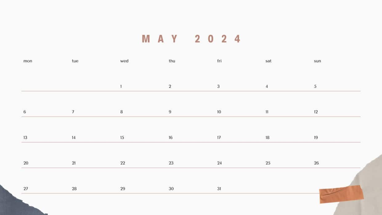 May 2024 Backgrounds for Desktop Calendar - PixelsTalk