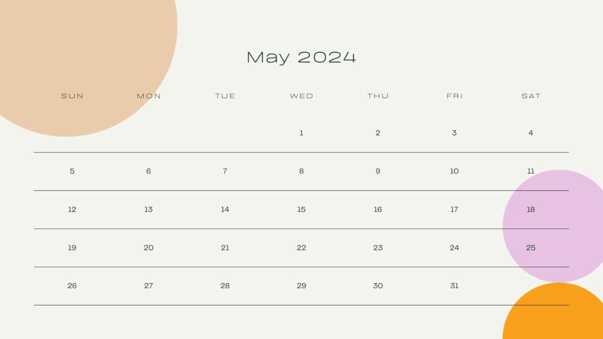 May 2024 Calendar Desktop Wallpapers - PixelsTalk