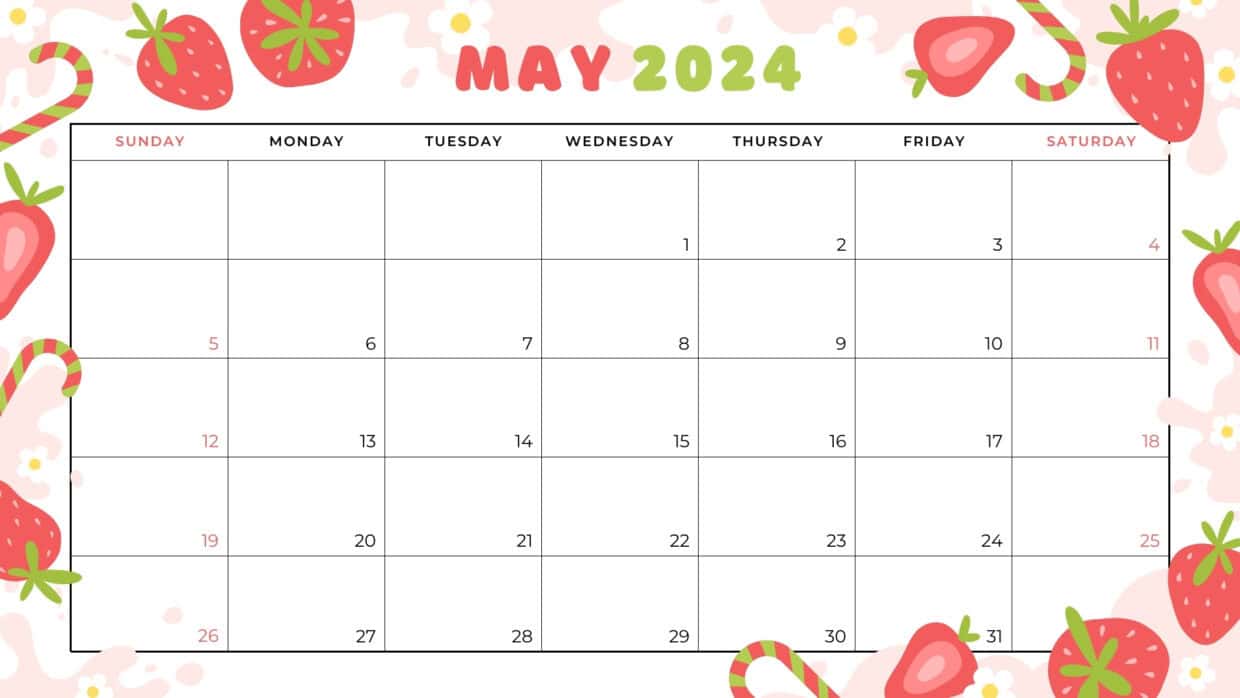 May 2024 Calendar Desktop Wallpapers - PixelsTalk