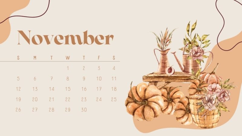November 2023 Calendar Desktop Wallpapers - PixelsTalk