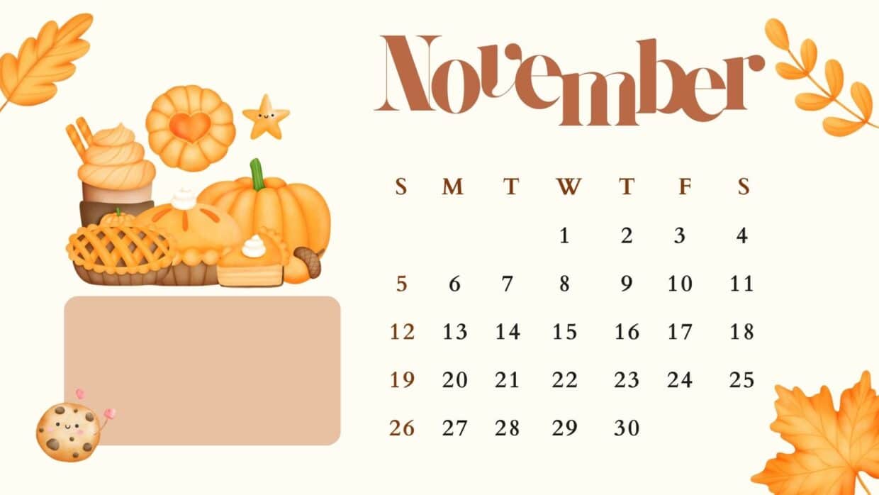 November 2023 Calendar Desktop Wallpapers - PixelsTalk