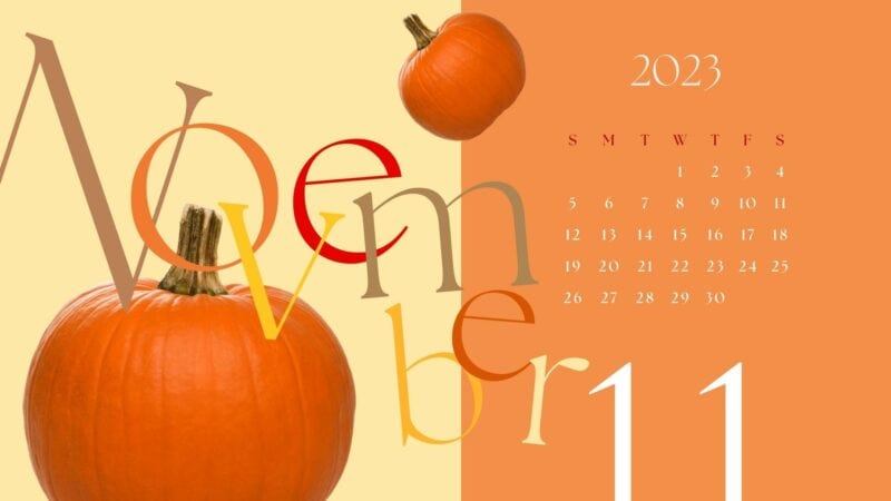 November 2023 Calendar Desktop Wallpapers - PixelsTalk