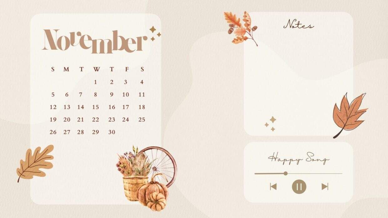 November 2023 Calendar Wallpapers HD - PixelsTalk