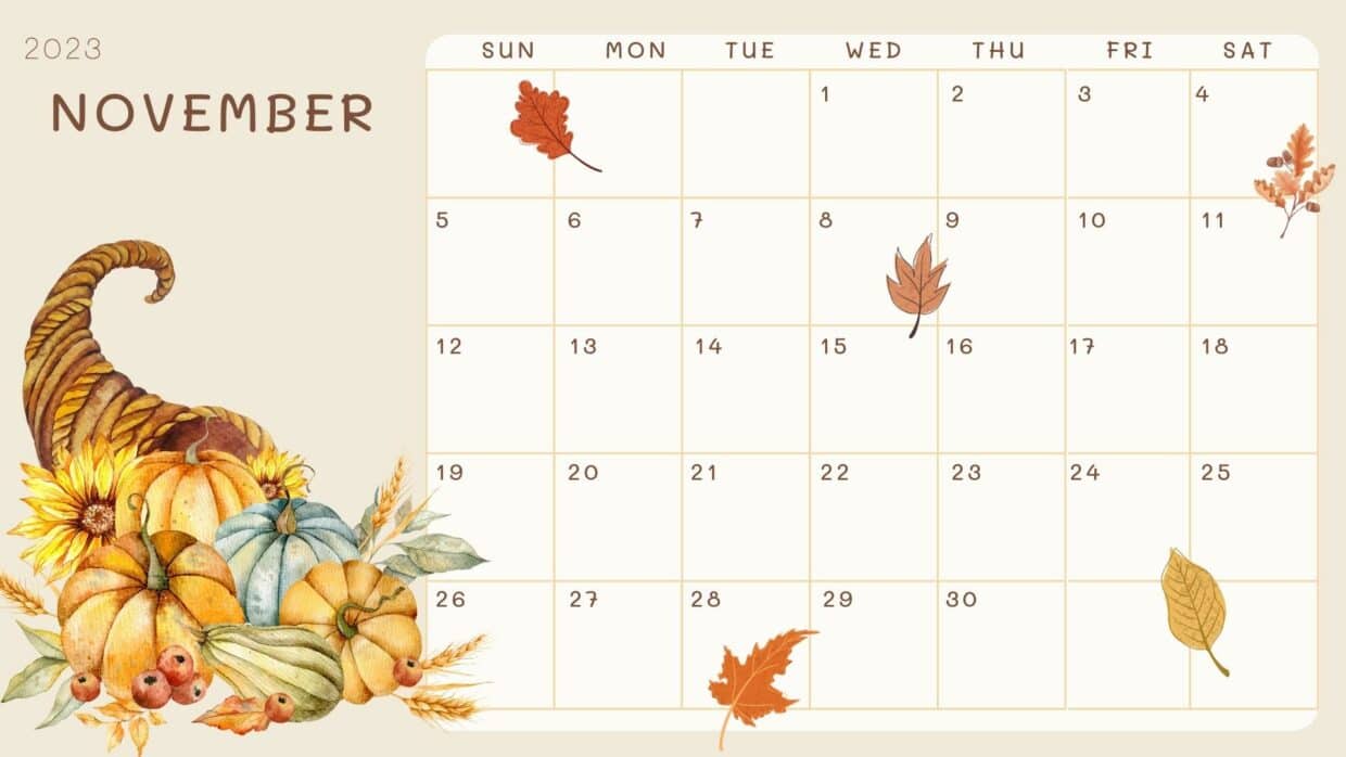 November 2023 Calendar Wallpapers HD - PixelsTalk