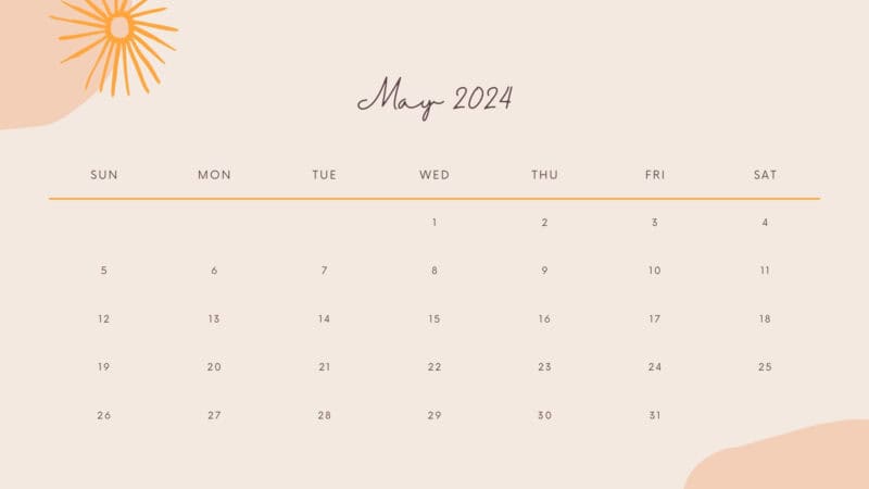 May 2024 Backgrounds for Desktop Calendar - PixelsTalk