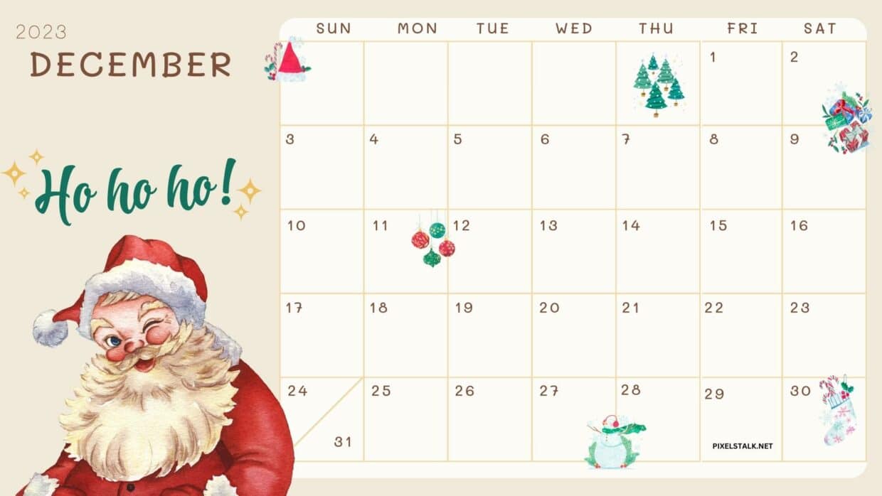 December 2023 Calendar Desktop Wallpapers - PixelsTalk